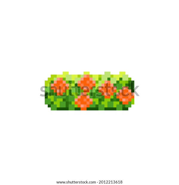 Rose Bush Pixel Art Decorative Bush Stock Vector (Royalty Free ...