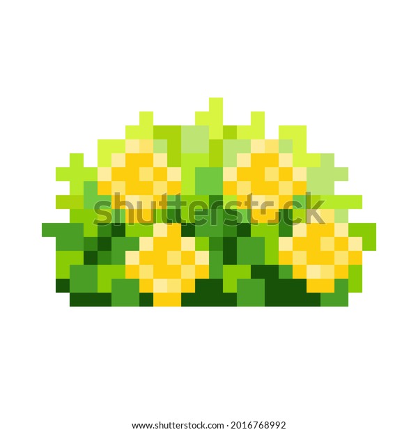 Rose Bush Pixel Art Decorative Bush Stock Vector (Royalty Free ...