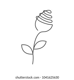 Rose Continuous Line Drawing Fancy Flower: vector de stock (libre de regalías) 1041625630 ...