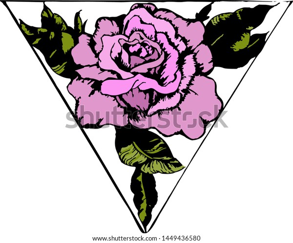 Rose Enclosed Triangle Bright Logo Sticker Stock Vector (Royalty Free ...