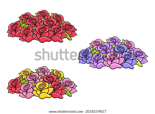 Rose Flower Bed Colorful Vector Illustration Stock Vector (Royalty Free ...