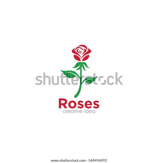Rose Flower Creative Concept Logo Design Stock Vector (Royalty Free ...