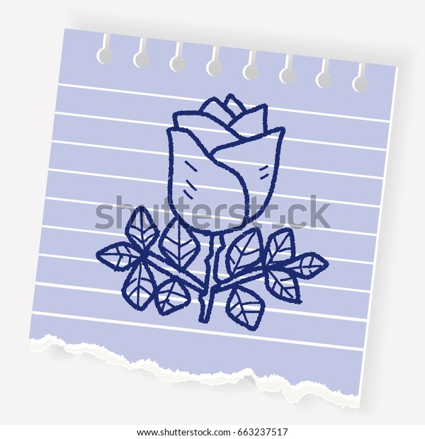 Rose Flower Doodle Stock Vector (Royalty Free) 663237517 | Shutterstock