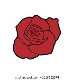Rose Flower Icon Simple Flat Style Stock Vector (Royalty Free ...