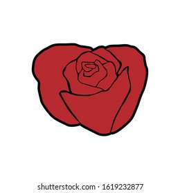 Rose Flower Icon Simple Flat Style Stock Vector (Royalty Free) 1619232877