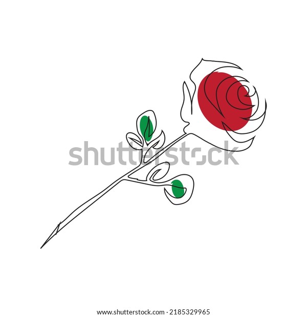 Rose Flower Line Art Drawing Style Stock Vector (Royalty Free ...