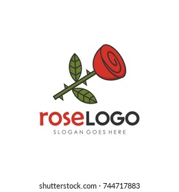Rose Flower Logo Design Template Stock Vector (Royalty Free) 744717883 ...