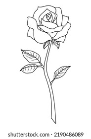 Rose Flower Vector Line Art Black Stock Vector (Royalty Free ...