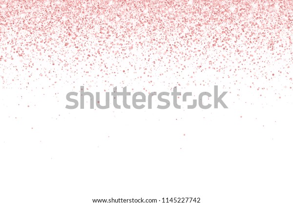 Rose Gold Falling Particles On White Stock Vector (Royalty Free) 1145227742