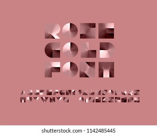 Rose Gold Font Set Stock Vector (Royalty Free) 1142485445