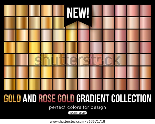 Rose Gold Gradient Collection Trend Colors Stock Vector (Royalty Free ...
