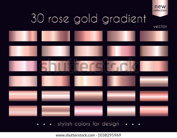 Rose Gold Gradients Collection Set Rosy Stock Vector (Royalty Free ...