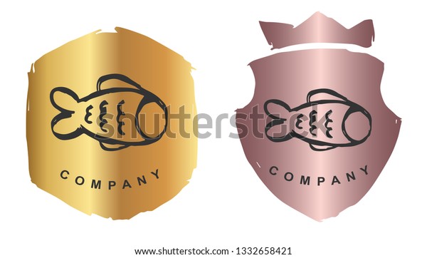 Rose Gold Logo Design Fish Animal Stock Vector (Royalty Free ...