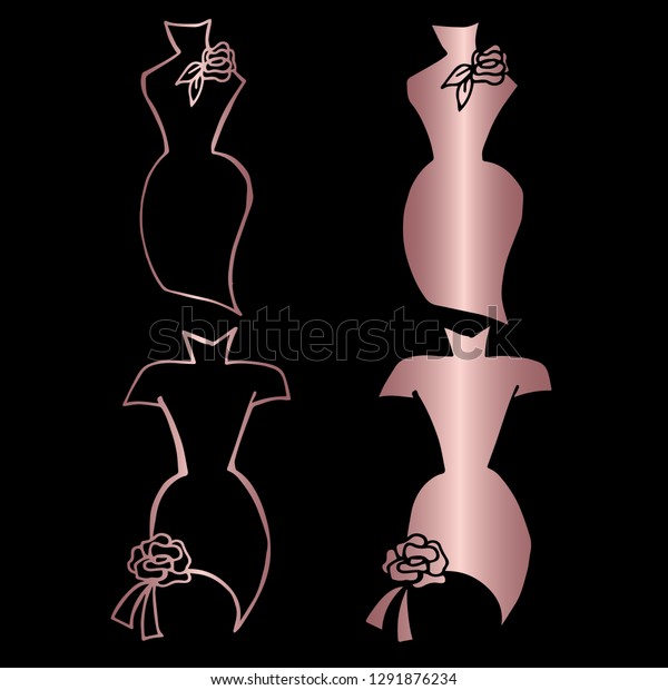 Rose Gold Vector Set Collection Woman Stock Vector (Royalty Free ...