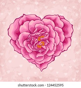 Rose Heart Stock Vector (Royalty Free) 124452595 | Shutterstock