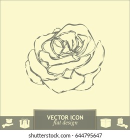 Rose Icon Line Icon Stock Vector (Royalty Free) 644795647