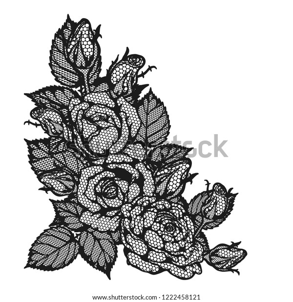 Rose Lace Vector By Hand Drawingbeautiful 库存矢量图（免版税）1222458121 ...