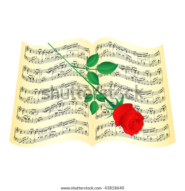 Rose Laying On Sheet Music Vector Stock Vector (Royalty Free) 43818640 ...