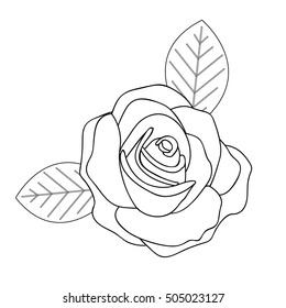 Rose Line Drawing Image Stock Vector (Royalty Free) 505023127 ...