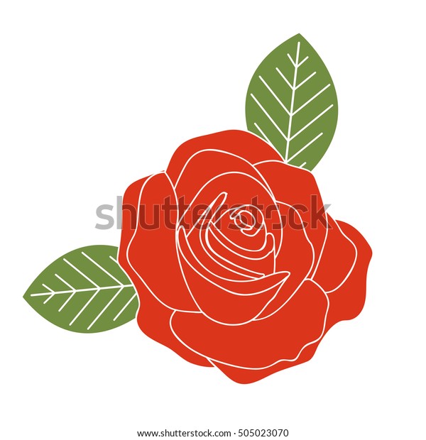 Rose Line Drawing Image Stock Vector (Royalty Free) 505023070 ...