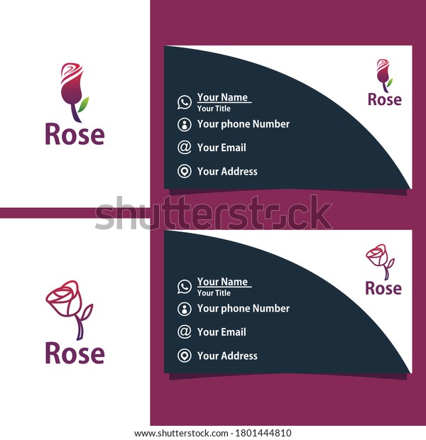 Rose Logo Business Card Design Vector Stock Vector (Royalty Free ...