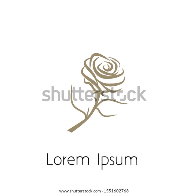 Rose Logo Design Rose Vector Retro Stock Vector (Royalty Free ...
