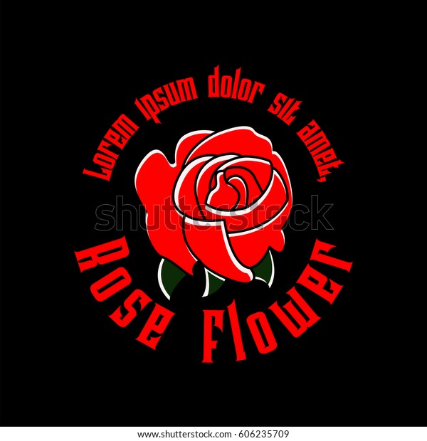 Rose Logo Symbol Black Background Stock Vector (Royalty Free) 606235709 ...