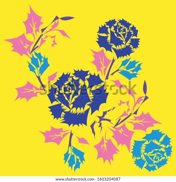 Rose Motif Vector Design Isolated Rose Stock Vector (Royalty Free ...