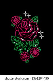 Rose Outline Design Stock Vector (Royalty Free) 1361294450 | Shutterstock