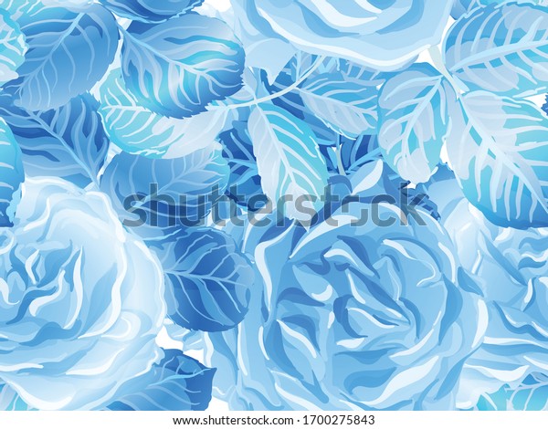 Rose Seamless Pattern Continuous Floral Designsummer Stock Vector ...