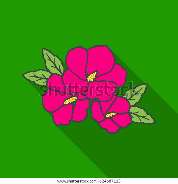 Rose Sharon Icon Flat Style Isolated Stock Vector (Royalty Free) 624687125