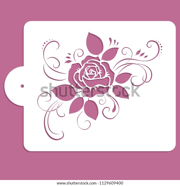 Rose Stencil Art Stock Vector (Royalty Free) 1129609400 | Shutterstock