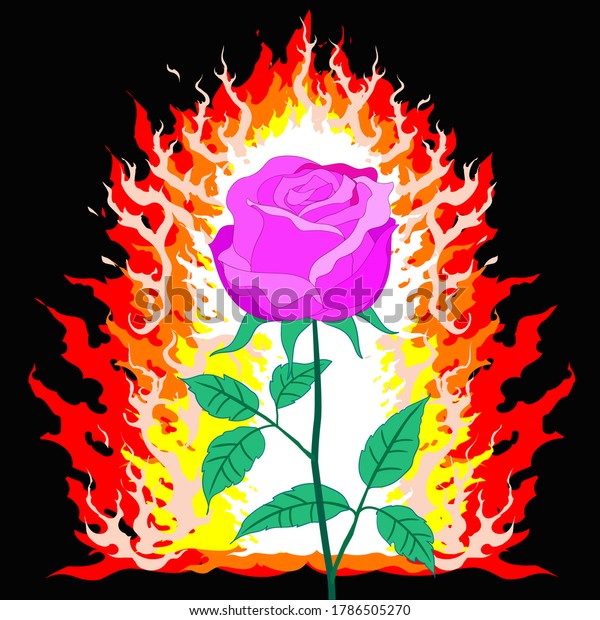Rose Tattoo Design Abstract Fire Background Stock Vector (Royalty Free ...
