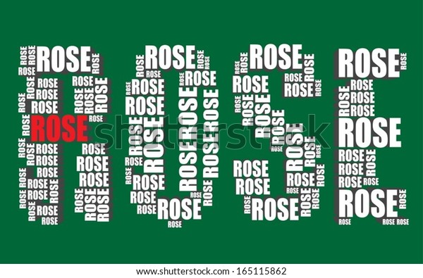 Rose Typography 3d Text Word Art Stock Vector (Royalty Free) 165115862 ...