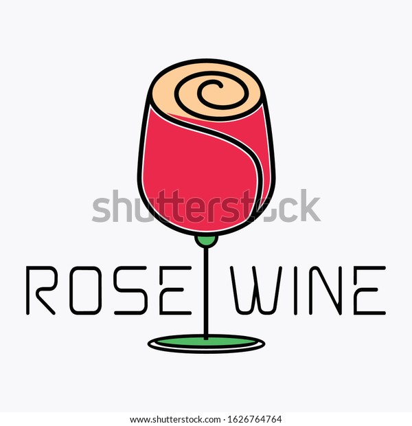 Rose Wine Logo Design Template Stock Vector (Royalty Free) 1626764764 ...