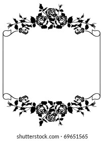 Roses Elegant Silhouette Frame: เวกเตอร์สต็อก (ปลอดค่าลิขสิทธิ์ ...