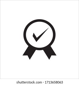 Rosette Ribbon Check Mark Icon Design Stock Vector (Royalty Free ...