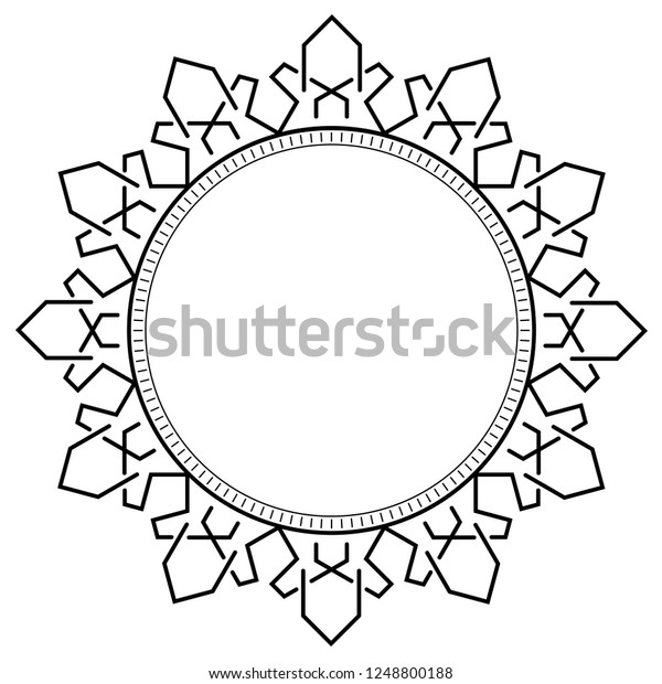 Rosette Round Geometric Shape Vector Flat Stock Vector (Royalty Free ...