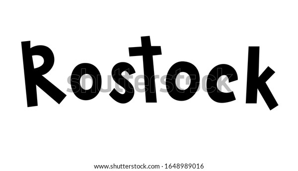 Rostock Hand Drawn Vector Lettering German Stock Vector (Royalty Free ...