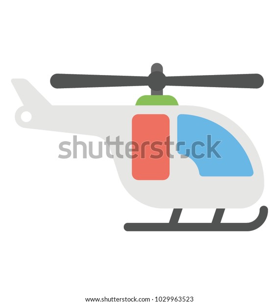 Rotary Wing Craft Helicopter Flat Icon Stock Vector (Royalty Free ...