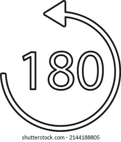 Rotate 180 Icon Vector Outline Illustration Stock Vector (Royalty Free ...