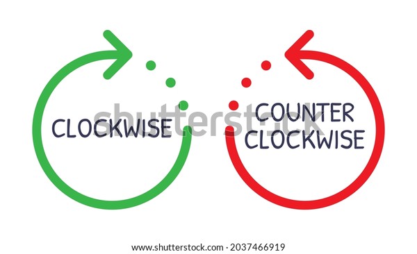 Rotate Clockwise Green Colour Rotate Counterclockwise Stock Vector ...
