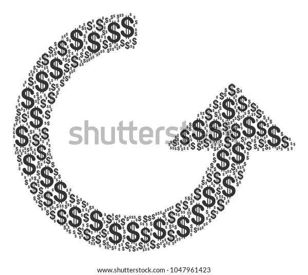 Rotate Collage Dollar Symbols Vector Dollar Stock Vector (Royalty Free ...