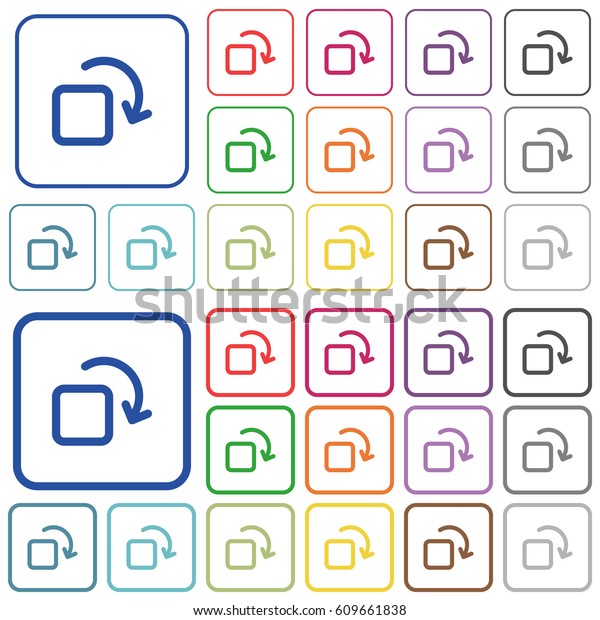Rotate Element Color Flat Icons Rounded Stock Vector (Royalty Free ...