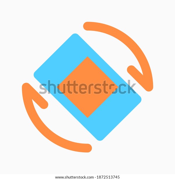 Rotate Phone Icon Switch Orientation Button Stock Vector (Royalty Free ...