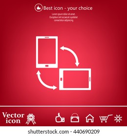 Rotate Smartphone Cellular Phone Tablet Icons Stock Vector (Royalty ...