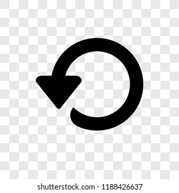 Rotate Vector Icon Isolated On Transparent Stock Vector (Royalty Free ...