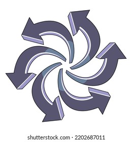 Rotating Arrow Shapes Modern Circle Stock Vector (Royalty Free ...