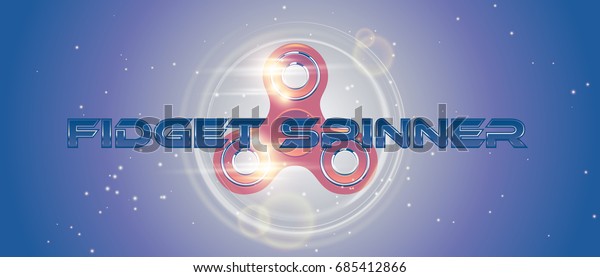 Rotating Fidget Finger Spinner Web Banner Stock Vector (Royalty Free ...
