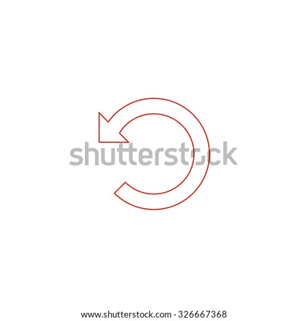 Rotation Arrow Red Outline Vector Pictogram Stock Vector (Royalty Free ...